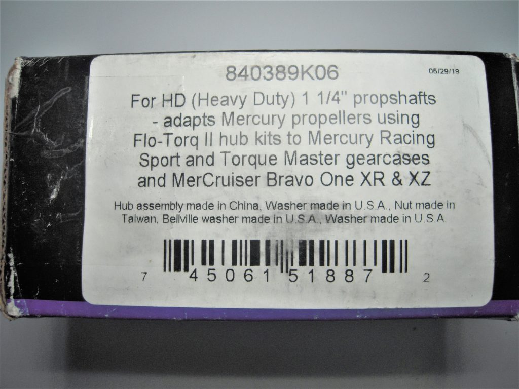Mercury Racing 840389K06 Heavy Duty Solid Hub Propeller Kit *NEW OLD ...