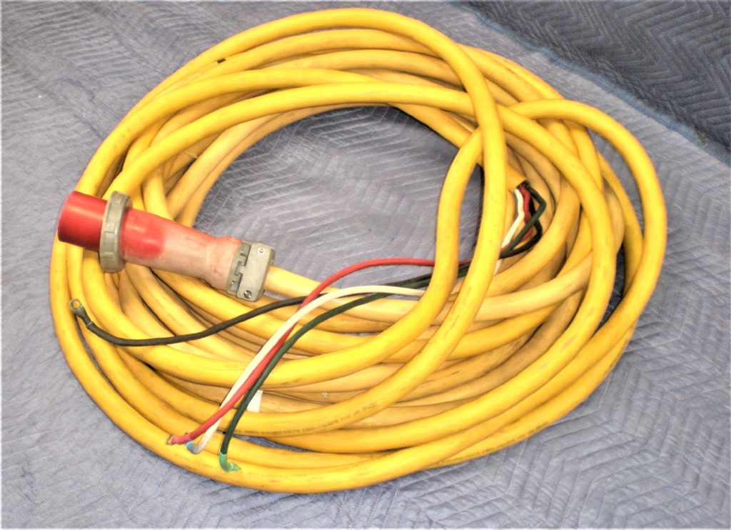 Hubbell HBL4100P7W Male 4-Pin Plug W 120' 200A/480V Marine Shore Power ...