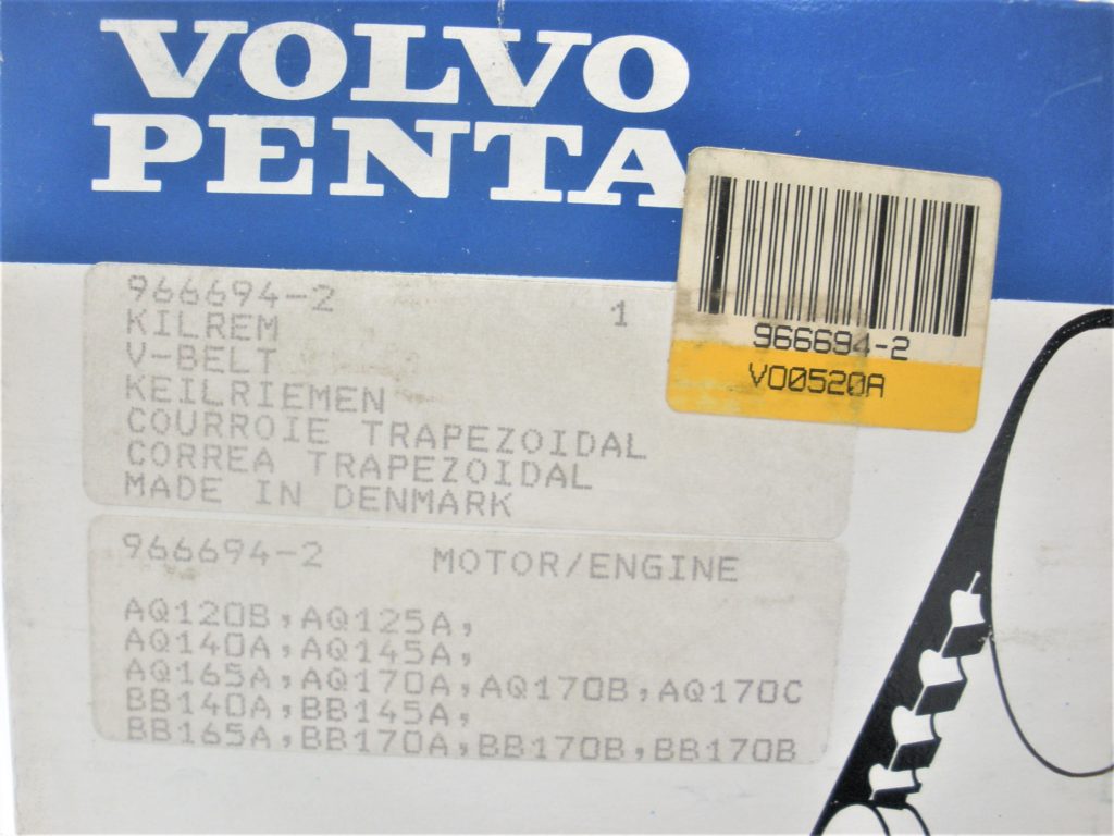 Volvo Penta 966694-2 Marine Boat Engine Drive Belt *REPLACES 834548-0 ...