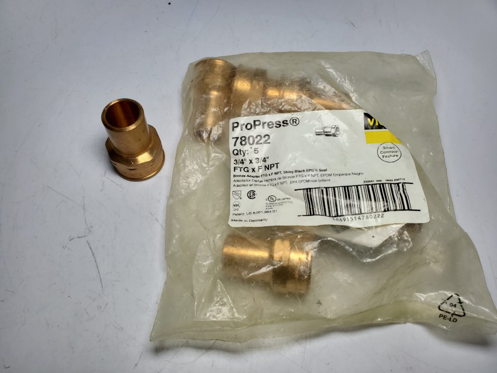 Viega ProPress 78022 79445 - 3/4" Bronze FTG x FPT Thread Adapter - BAG ...