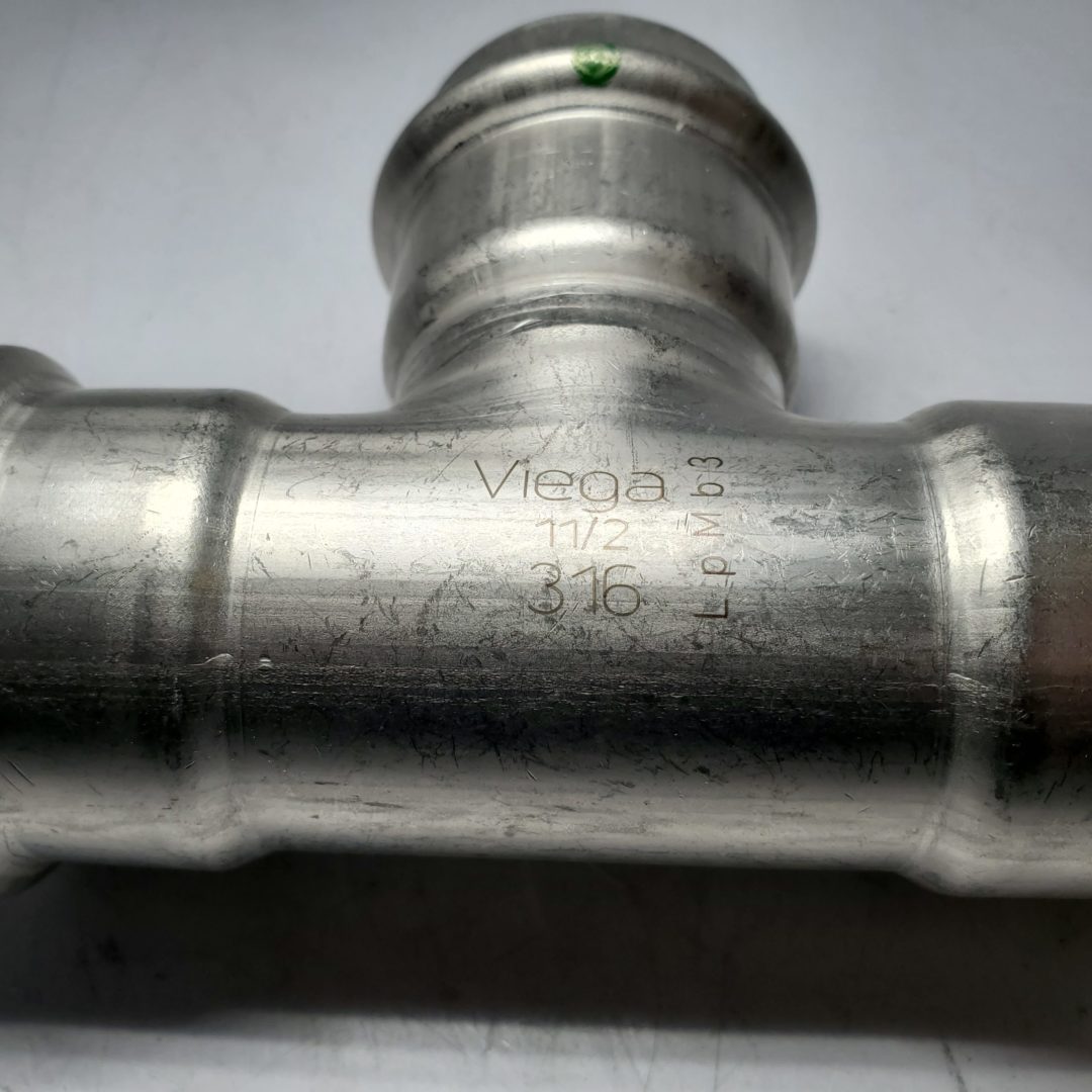 Viega ProPress 316 4018 80600 - 1-1/2 x 1-1/2 x 1-1/2" Stainless Steel ...