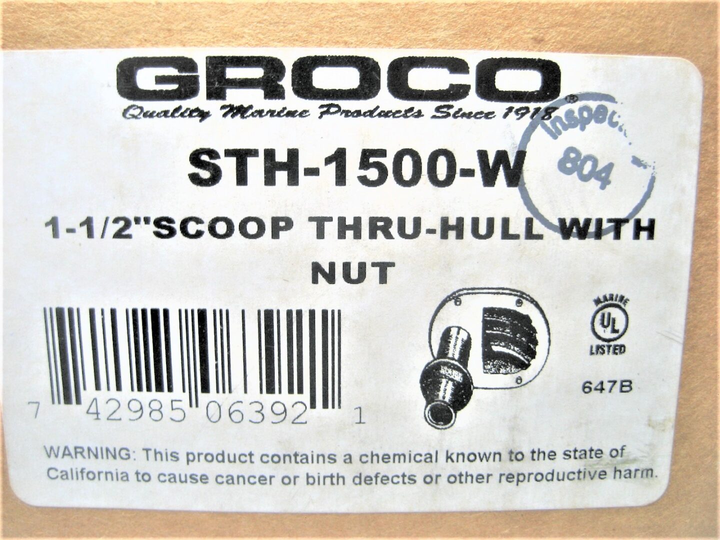 Groco STH1500W 1-1/2" Bronze Marine Boat OEM Scoop Strainer Thru-Hull W ...