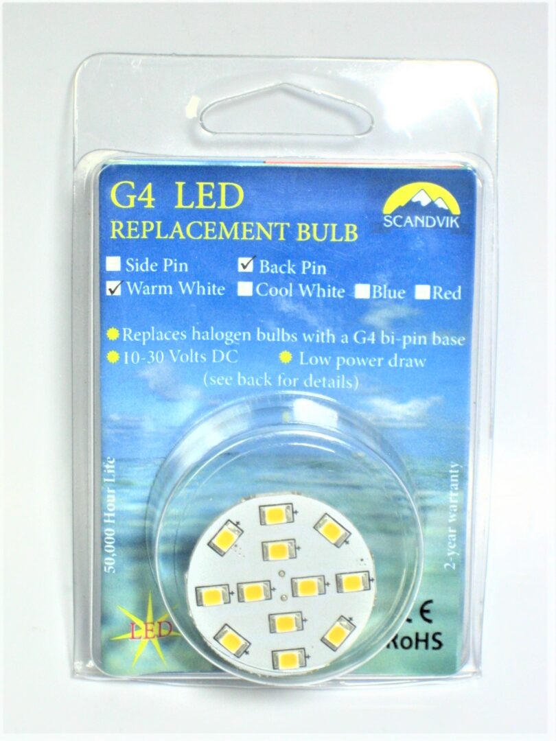 Scandvik 41010P Marine G4 Warm White LED Wafer Back Pin Replacement ...