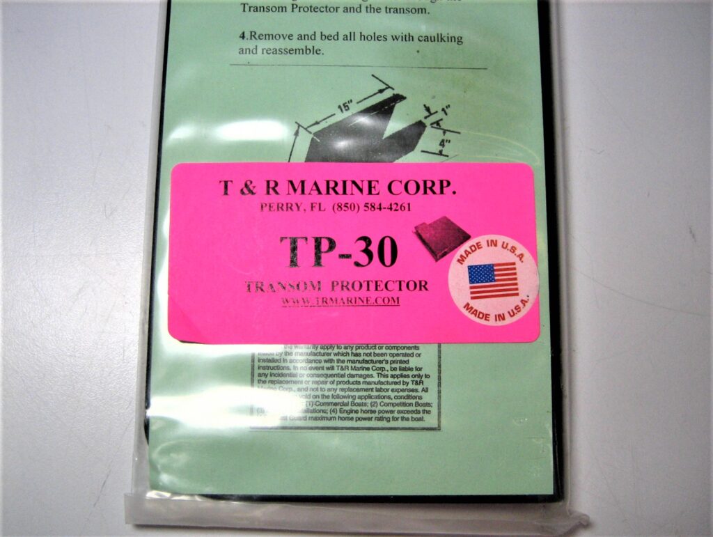 T & R Marine TP-30 Two Piece Aluminum Plated 1/8" Thick Transom ...