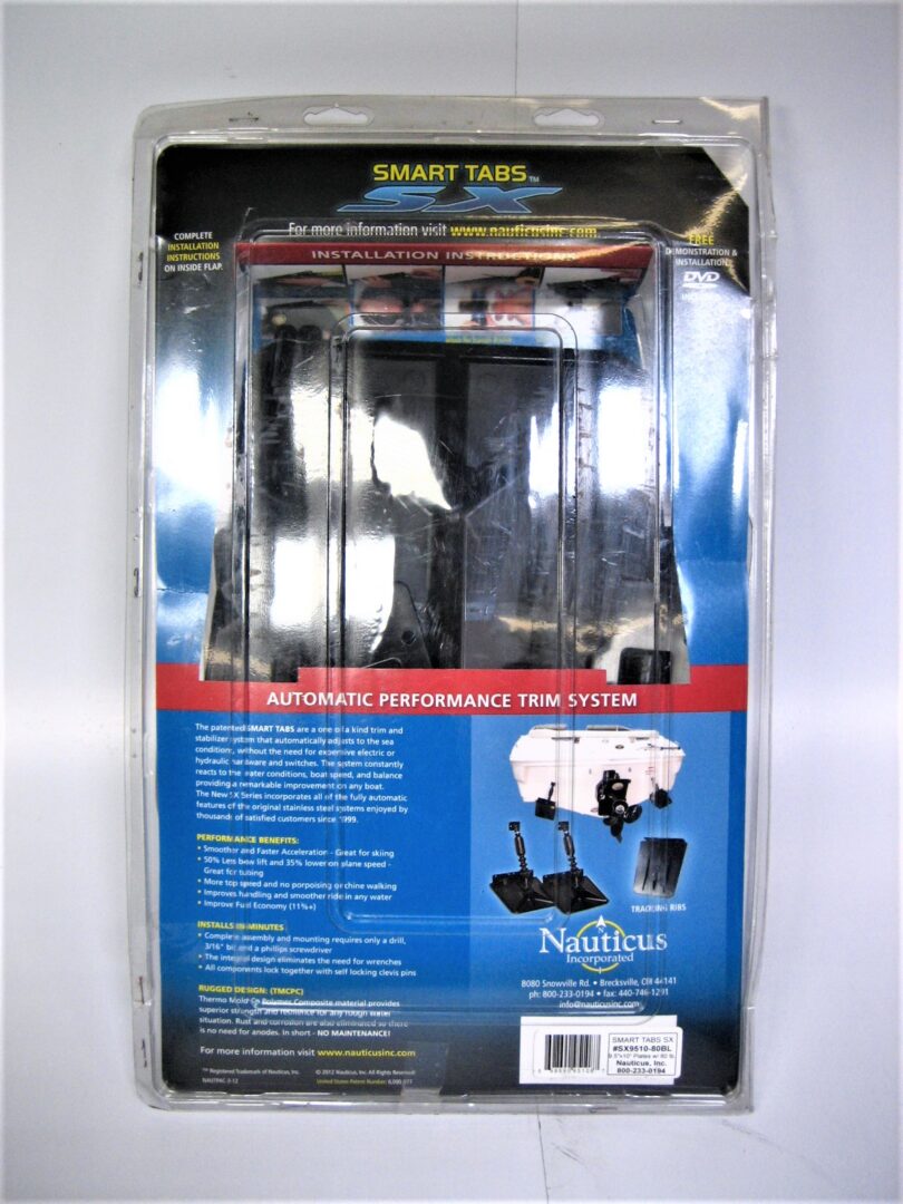 Nauticus SX9510-80 ~NEW~ Marine Smart Tabs SX Black 9.5”x10” Composite ...