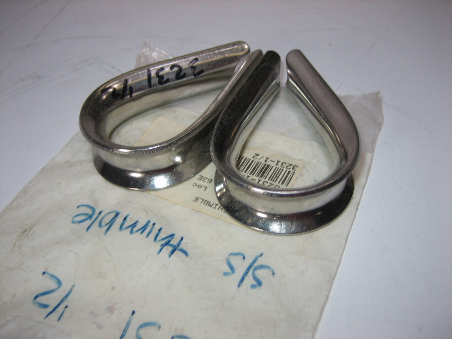 LOT OF 2 Stainless Steel SS 3/4" Thimbles for Marine Boat Rope 3231-3/4 ...