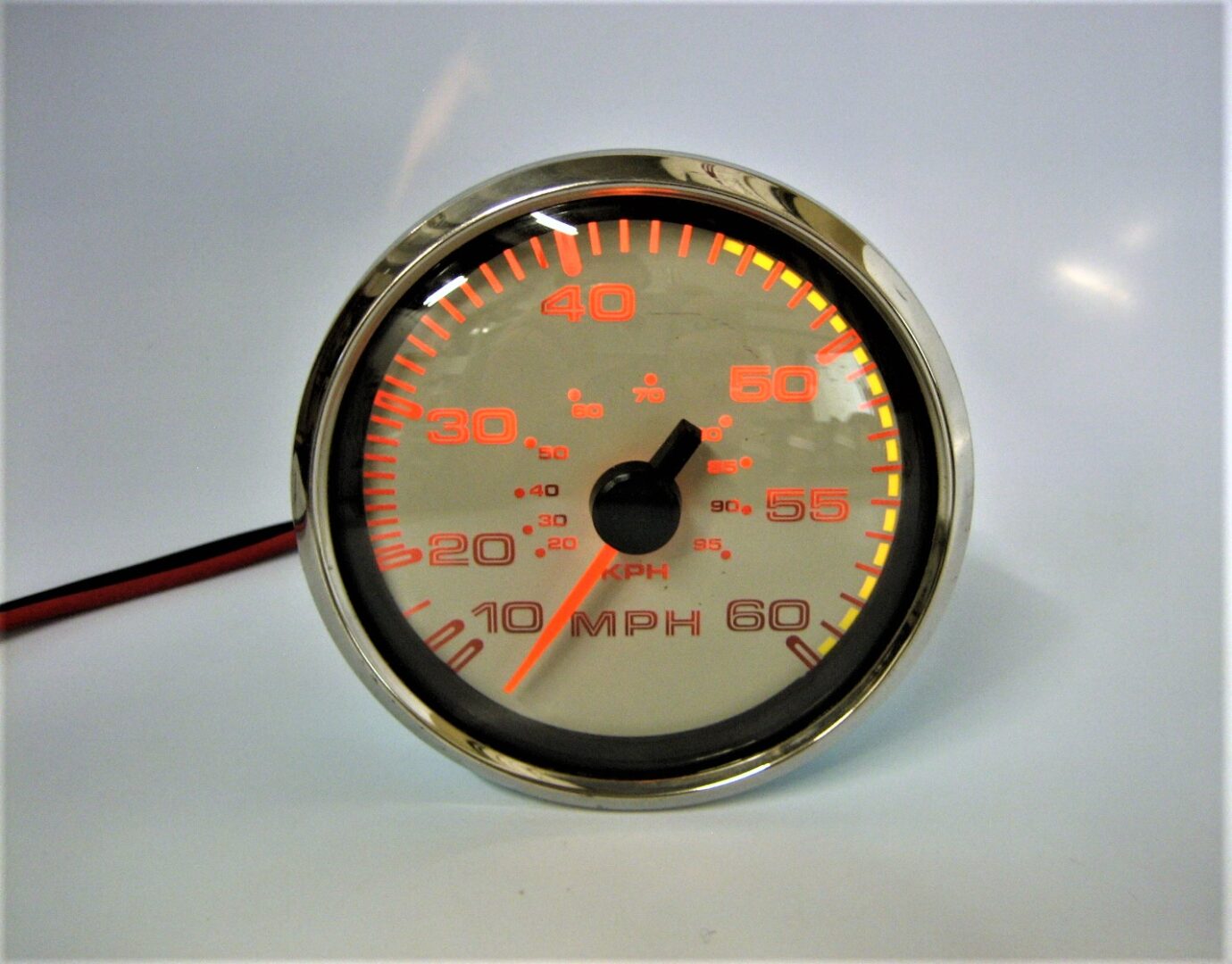 Faria SE9880A 4-1/2" Dia. White Face / Chrome Bezel 0-60 MPH ...