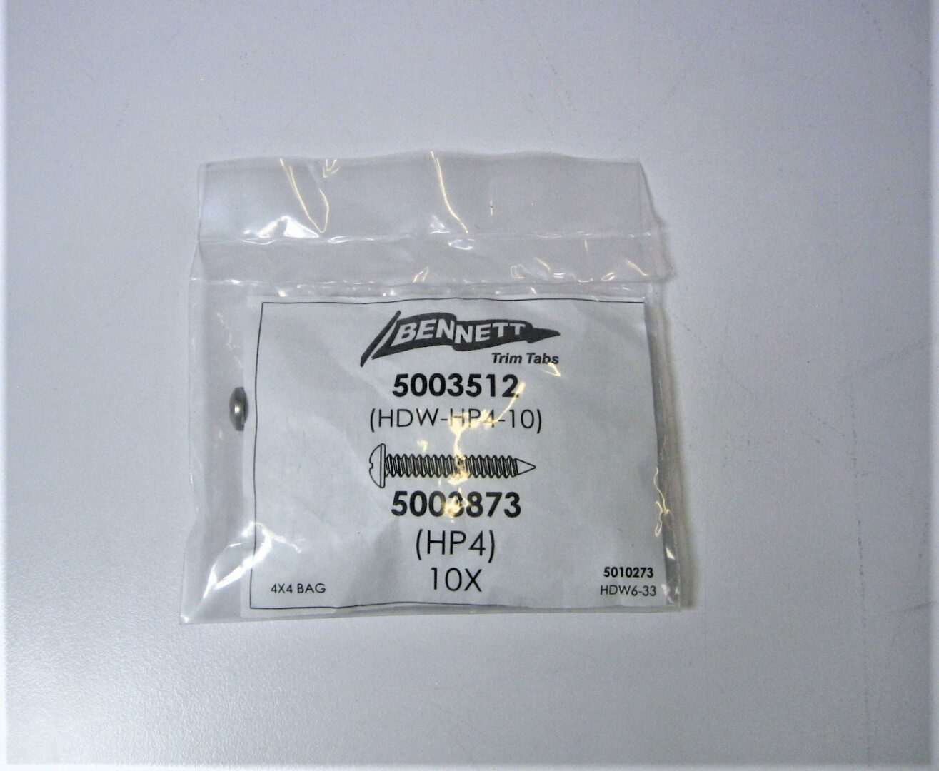 Bennett STBD 11" x 11-3/4" Trim Tab Plate / Plane Assembly w/ Martyr ...