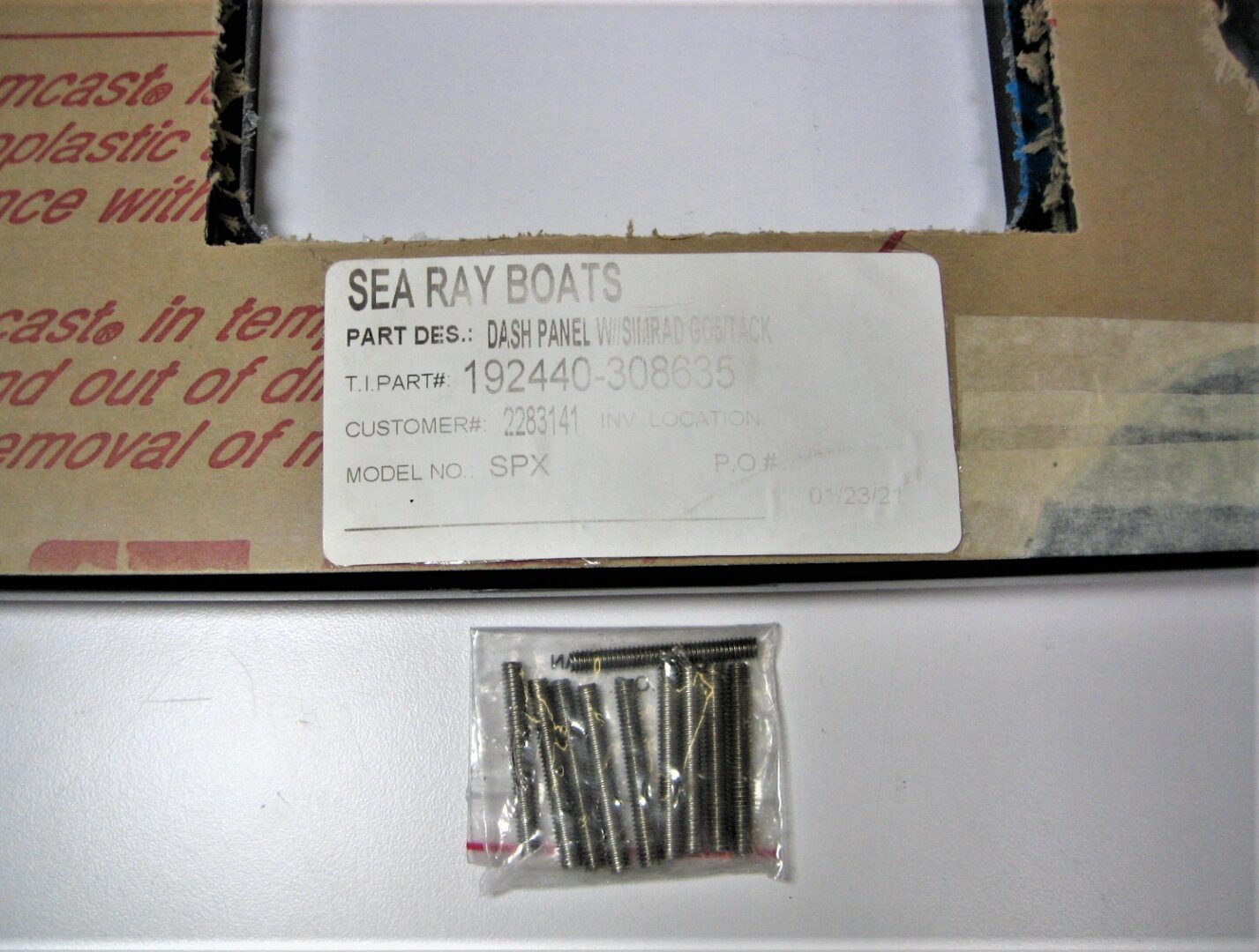 Sea Ray 2283141 ~NEW~ 21-3/4"L x 9"W x 1/2"T Dash Panel for SPX Boats ...