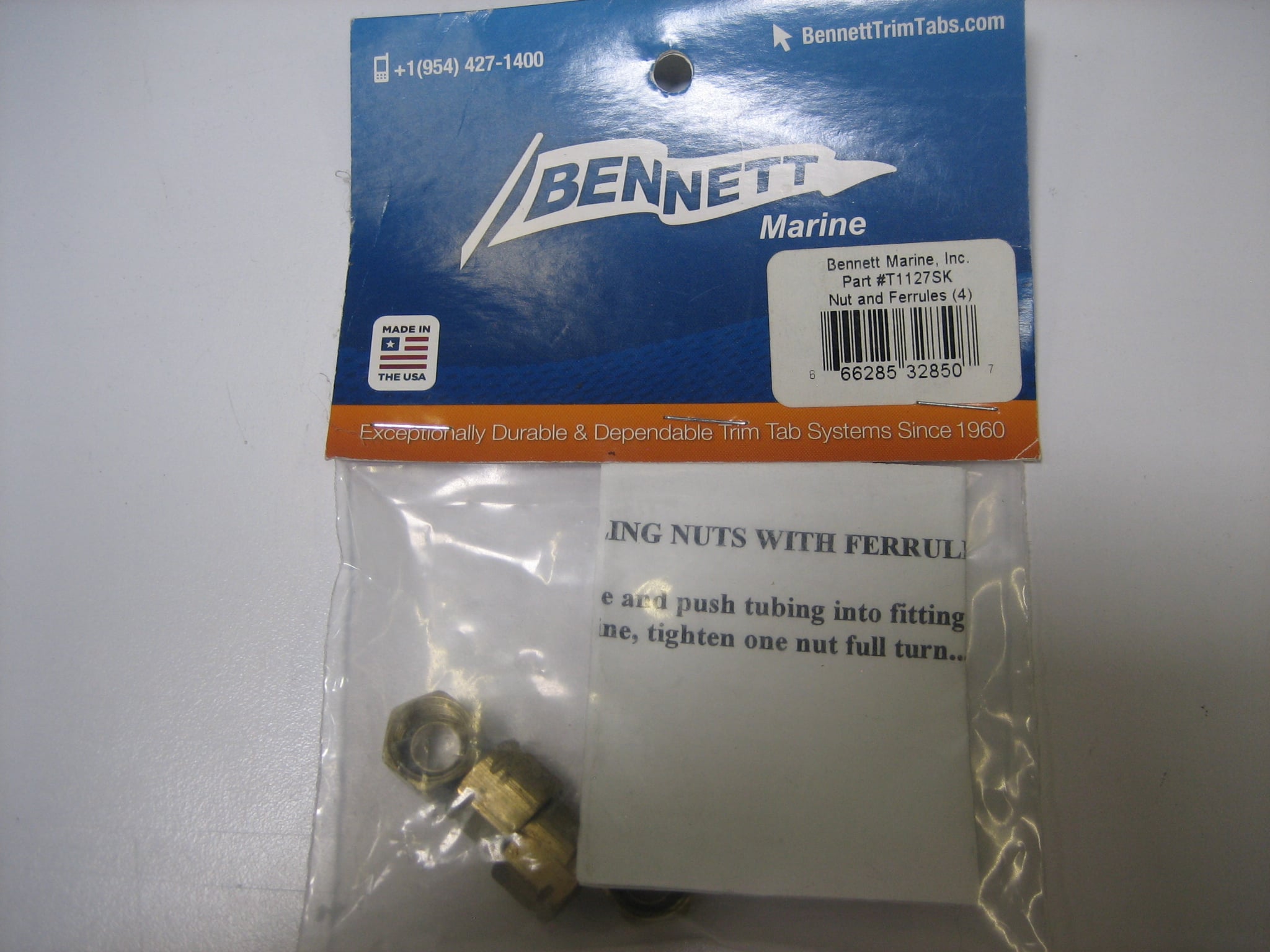 Bennett Trim Tab Hydraulic Nut w/ Ferrule - QTY 4 - T1127SK *NEW* - Max ...