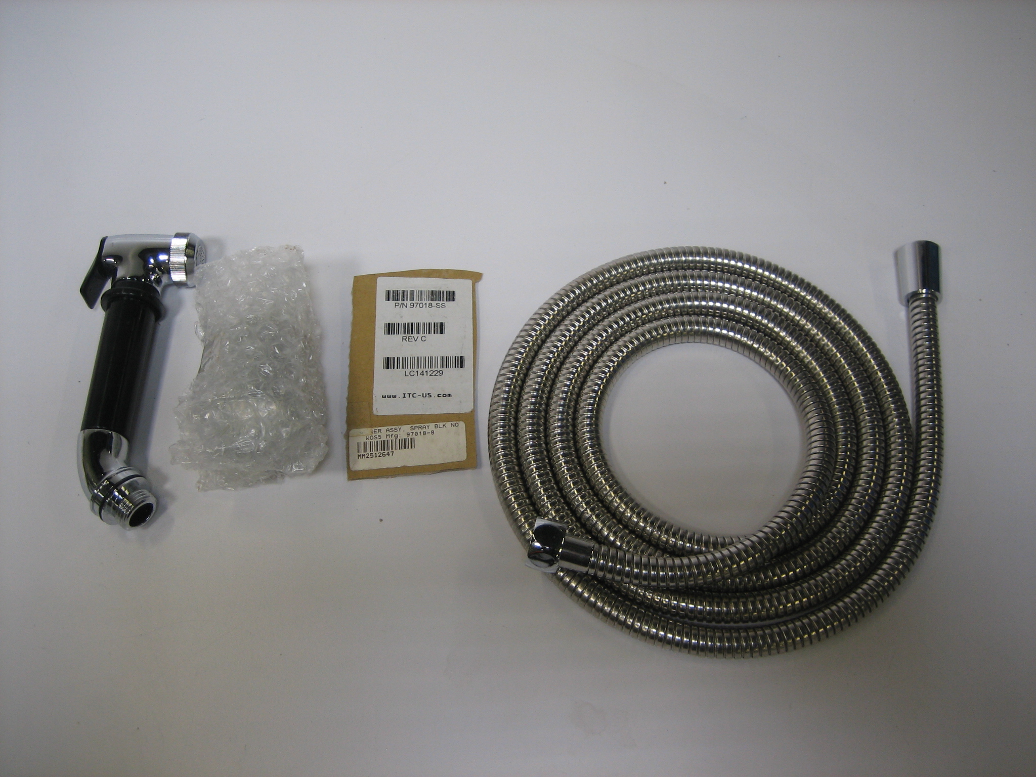 ITC Black Thru-Hull Elbow Shower Sprayer w/ 8' Foot Stainless Hose ...