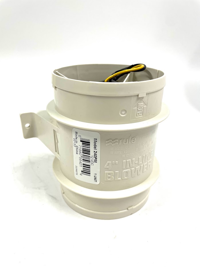 Rule 240 Inline 4" Bilge Blower 12V DC Fan Inlet Oulet Marine Boat ...