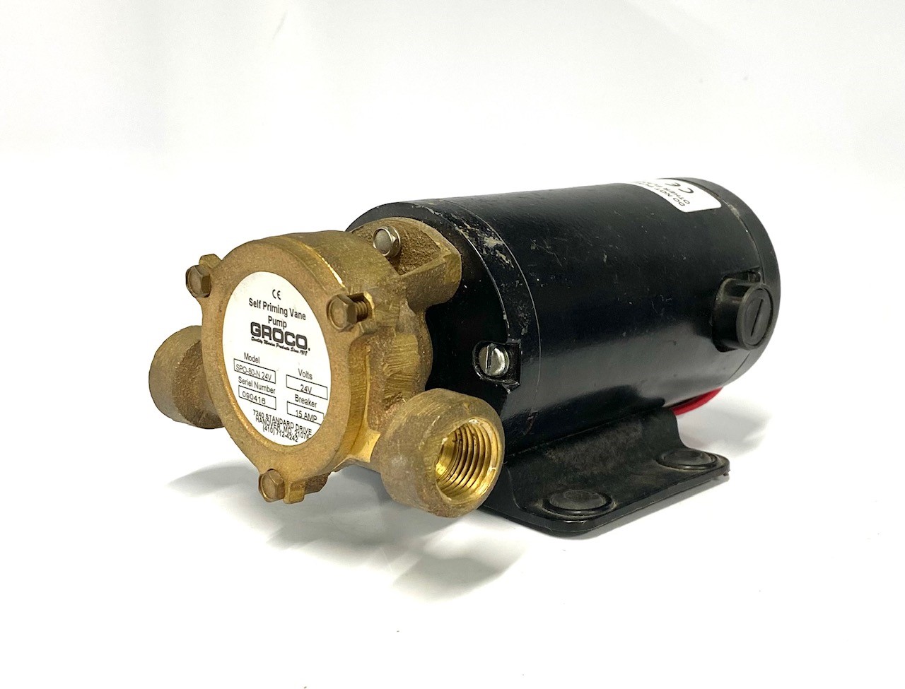 -NEW- GROCO SPO-80-N , Self Priming Vane Pump , 24V , 15 AMP - Max ...