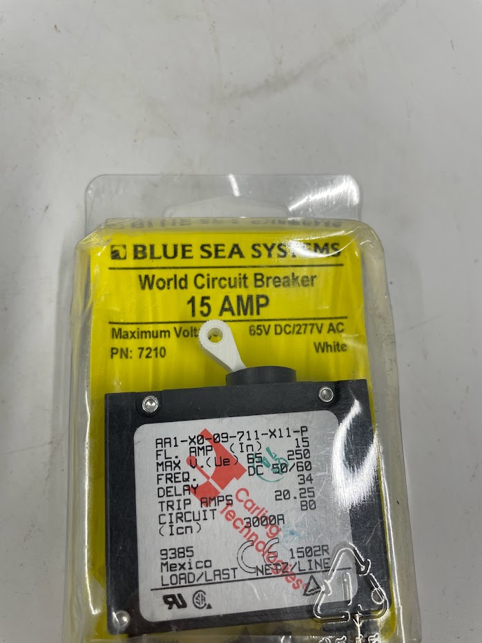 Blue Sea 7210 Single Pole Circuit Breaker 15 Amps Black - Max Marine Outlet
