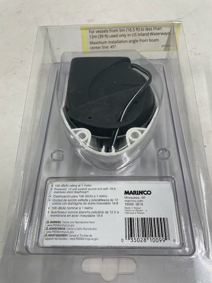 Marinco 12V MiniBlast Compact Single Horn with White Cover 10099 - Max ...