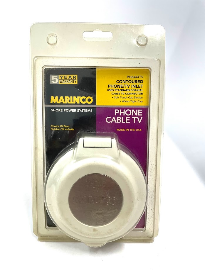 Marinco PH6444TV Marine Contoured Poly Phone and Cable TV Inlet - Max ...