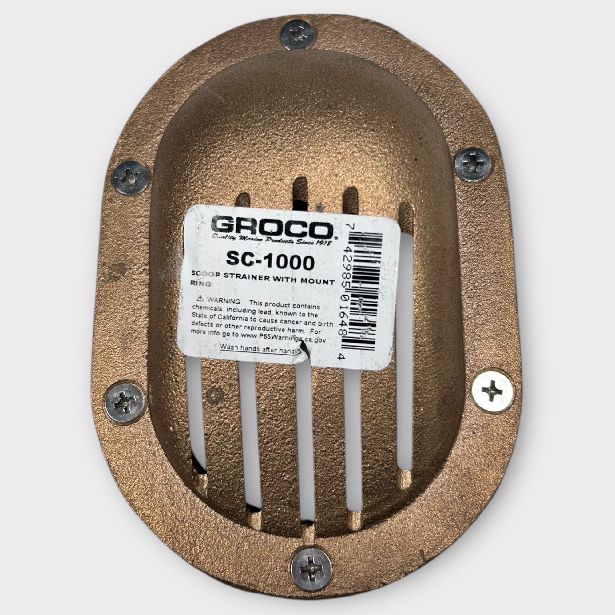 Groco SC-1000, Bronze Scoop Hull Strainer With Mount Ring - Max Marine ...