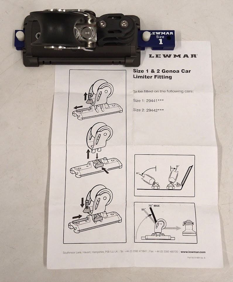 Lewmar 29441322, Size 1 Genoa Car Limiter Fitting - Max Marine Outlet