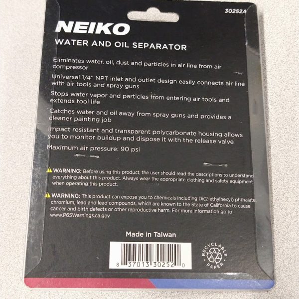 Neiko 30252A,Water & Oil Separator 1 / 4'' 90 psi - Max Marine Outlet