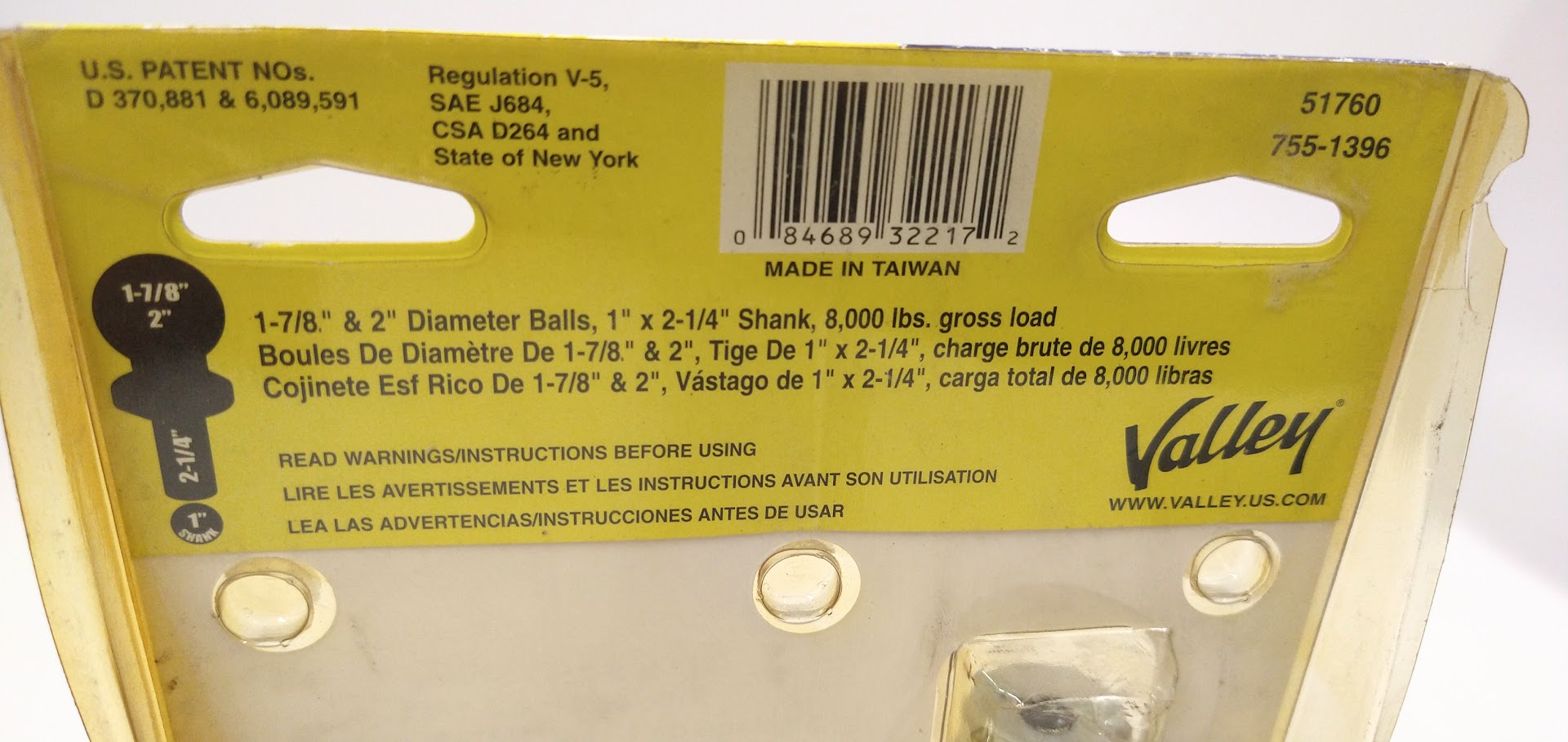Valley 51760, Interchangable Trailer Ball System - Max Marine Outlet