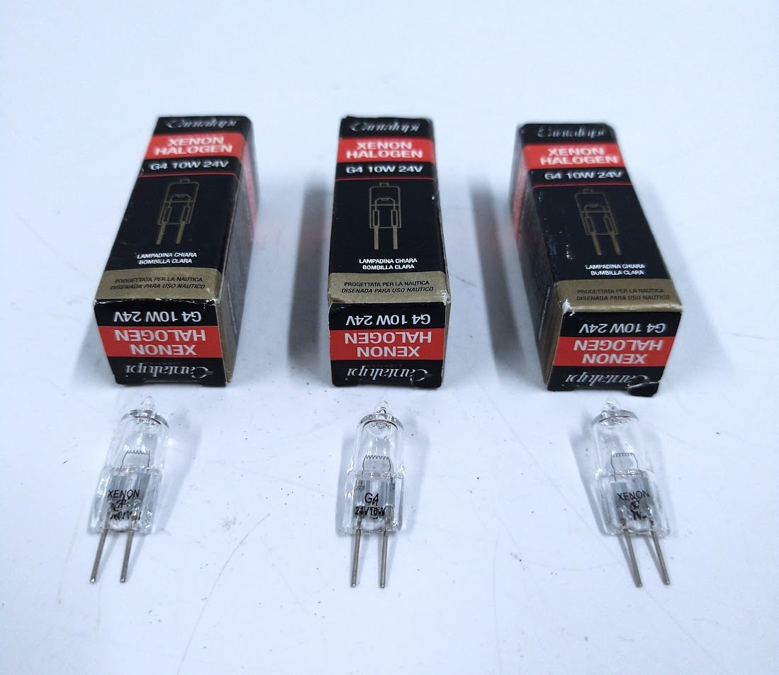 Cantalupi G4, 10W 24V Xenon Halogen Light Bulbs - 3 Pack - Max Marine ...