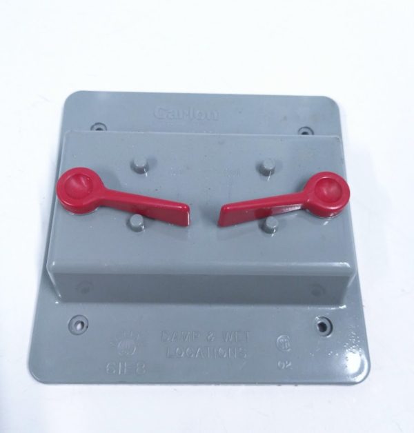 Carlon E9G2SS, PVC Doube Toggle Switch Box Cover - Max Marine Outlet