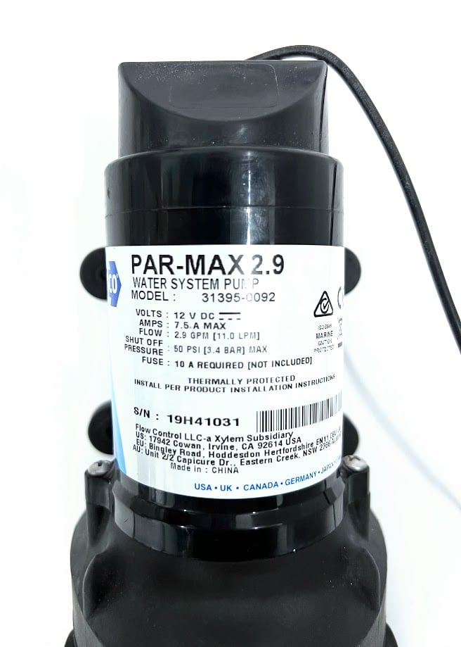 Jabsco Par-Max 2.9, Washdown Pump, 12 VDC, 2.9 GPM - Max Marine Outlet