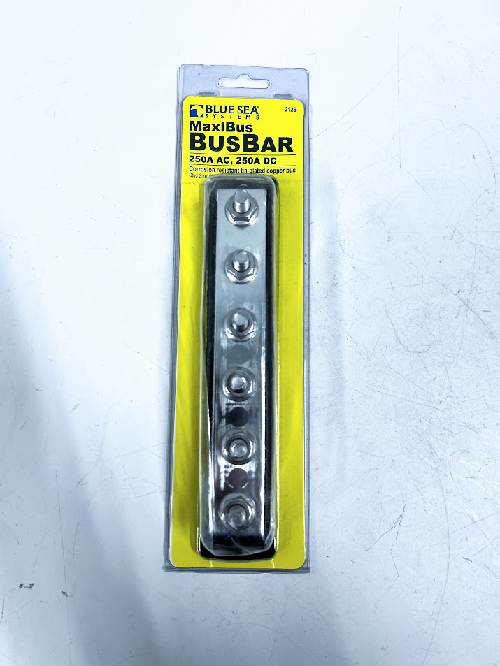 Blue Sea Systems 2126, MaxiBus 250A AC, 250A DC Tin Plated Copper Bus ...