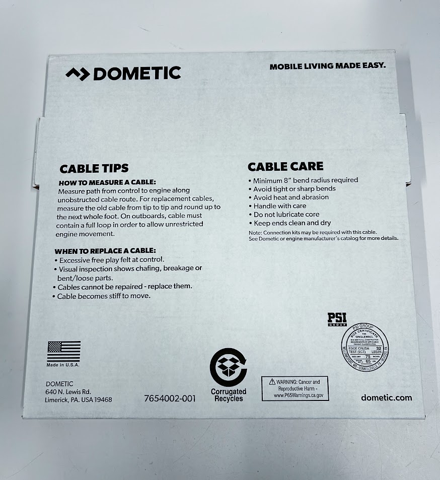 Dometic CC20516, 479 Control Cable Assy 16ft - Max Marine Outlet