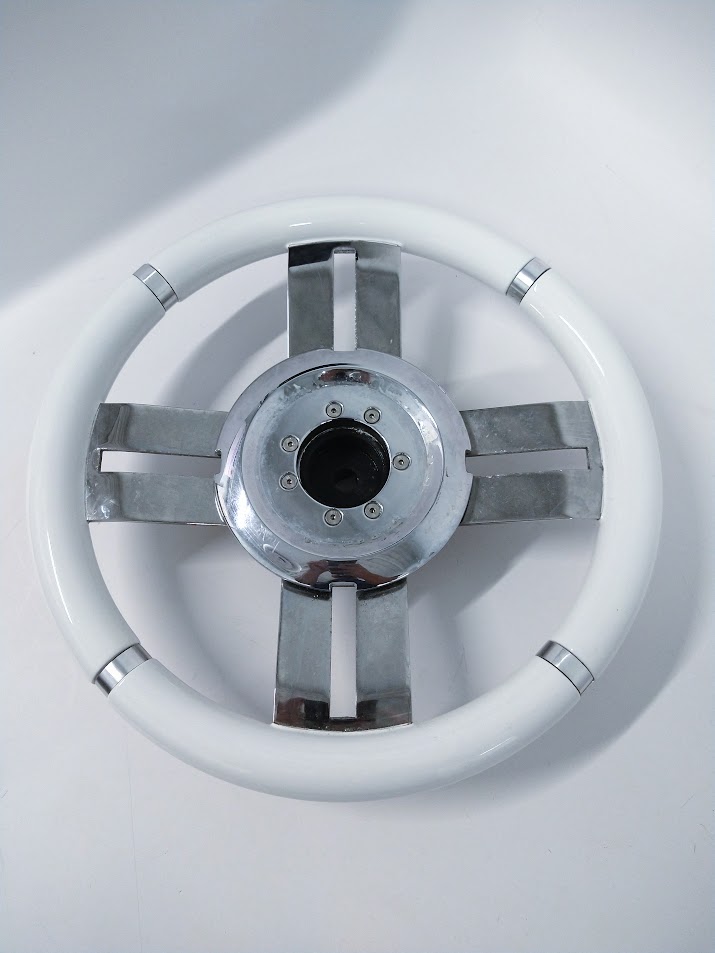 Azimut AZ4RZ, Marine Steering wheel, Metalstyle - White / Chrome - Max ...