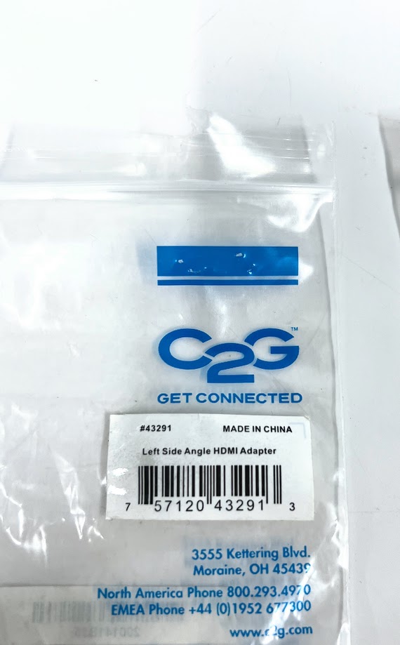 C2G 43291, Left Side Angle HDMI Adapter, 3 Pack - Max Marine Outlet