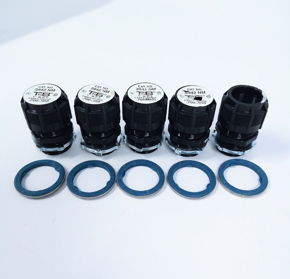 T&B 2942 NM, 1'' NPT Cable .700 - .950 Bushing Cable Connector - 5 Pack ...