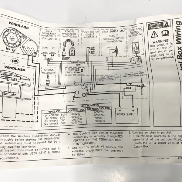 -NEW- Simpson Lawrence / Lewmar 0052531 , Dual Direction Windlass ...