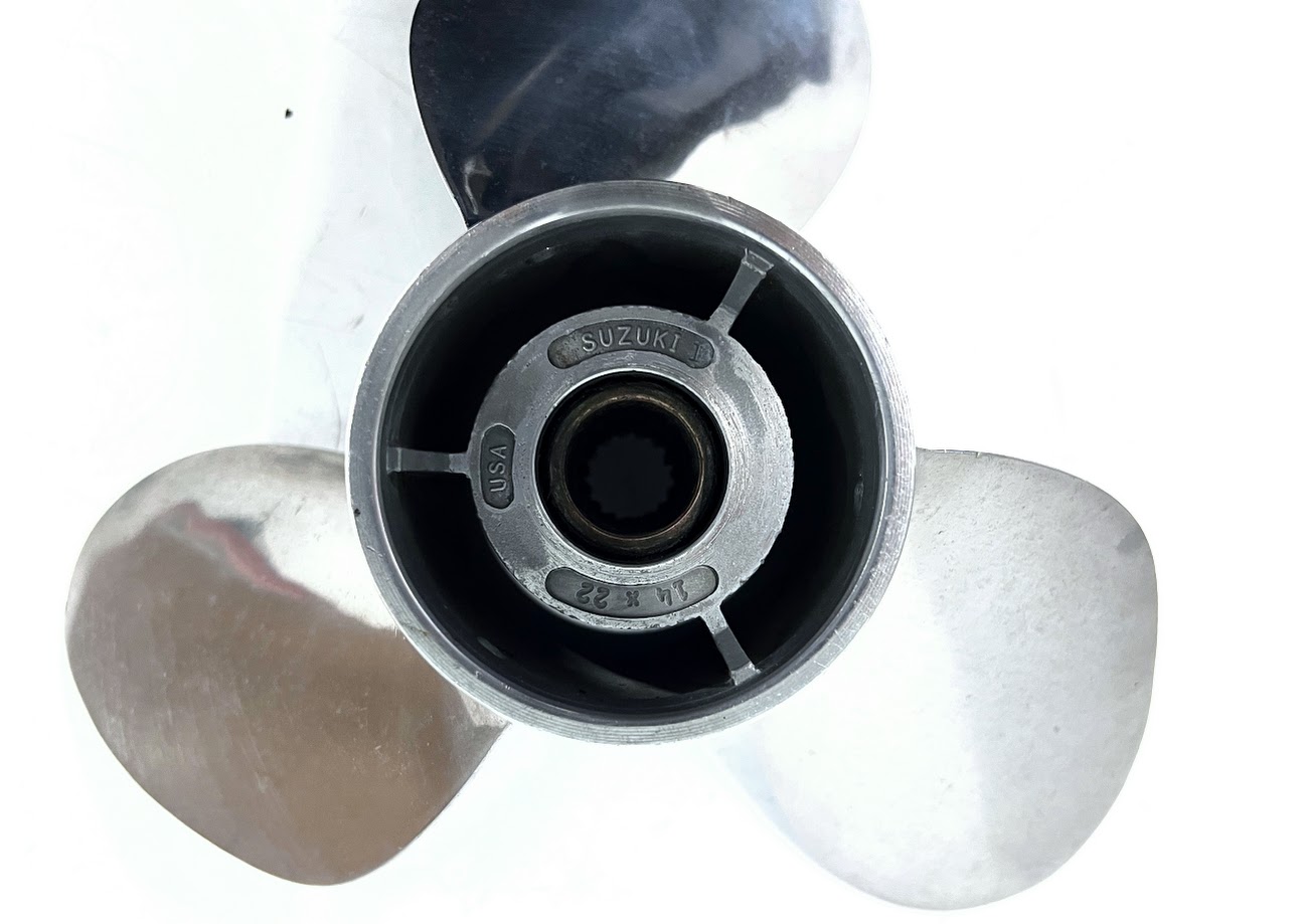 Suzuki 3 x 14 x 22P RH, Stainless Steel Propeller - Max Marine Outlet Suzuki 3 x 14 x 22P RH, Stainless Steel Propeller - Max Marine Outlet