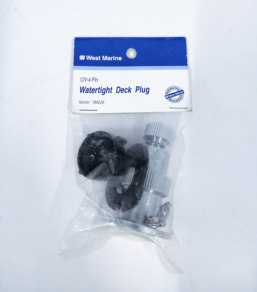 West Marine 184226, Water Tight Four-Pin Electrical Deck Plug Connector ...