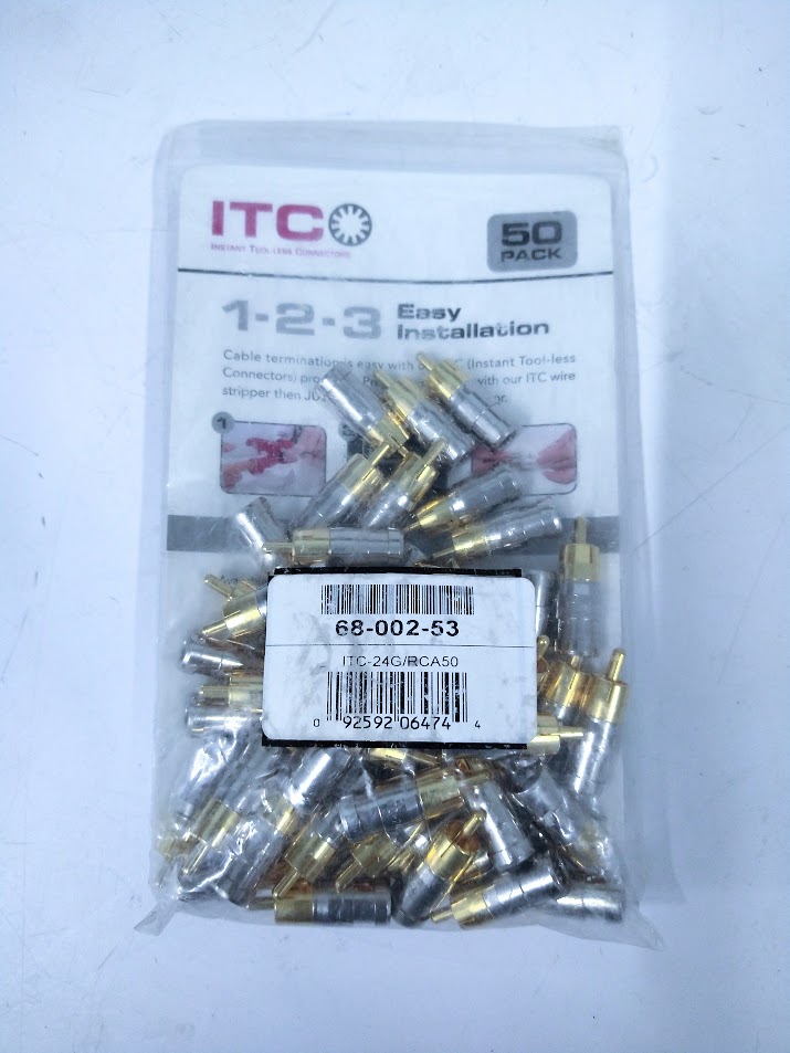 -NEW- AudioQuest 68-002-53, ITC-24G/RCA Gold Connector (50 Pack) - Max ...