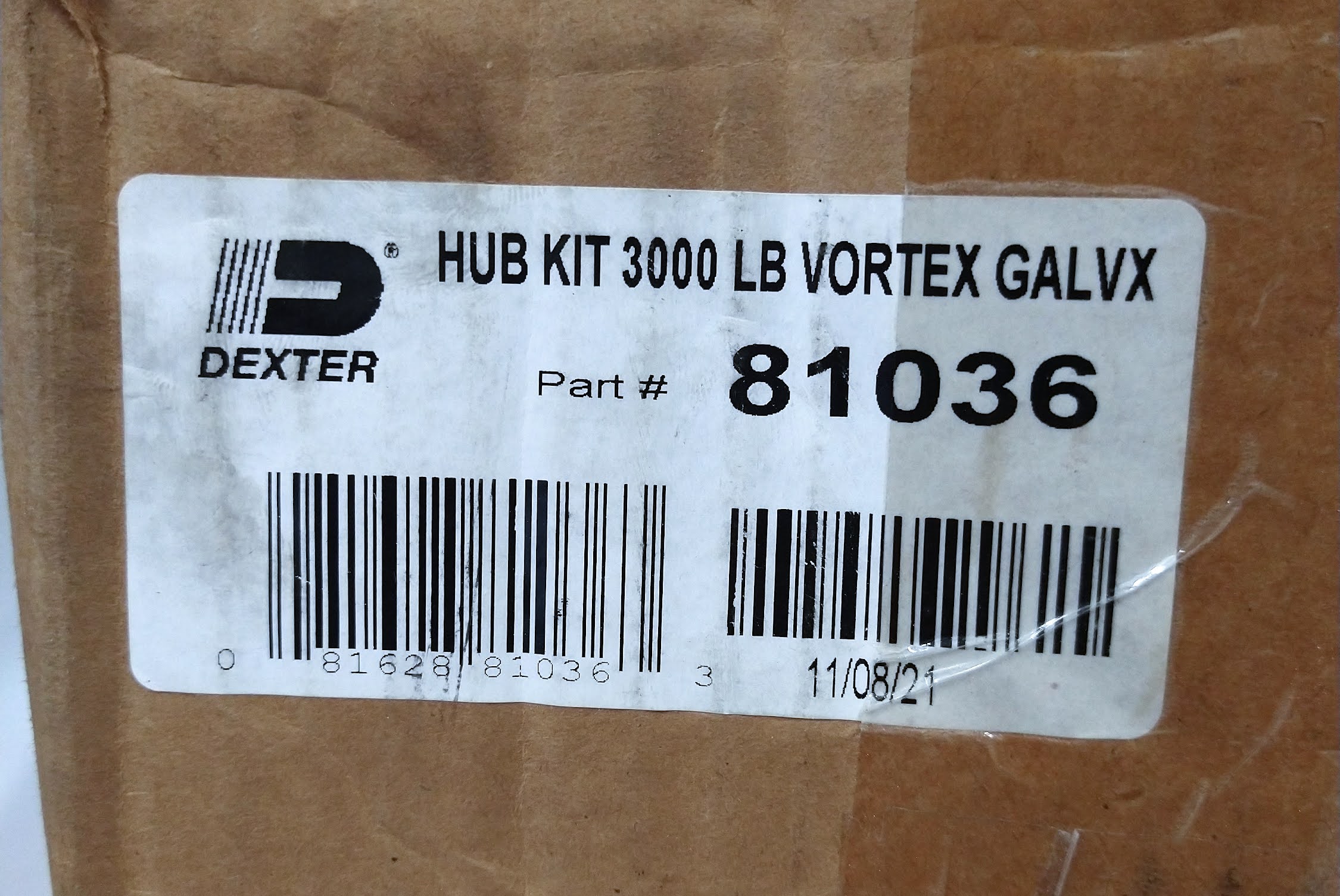 Dexter 81036 , Galvx 3000 LB Vortex Hub Kit ( Incomplete ) - Max Marine ...