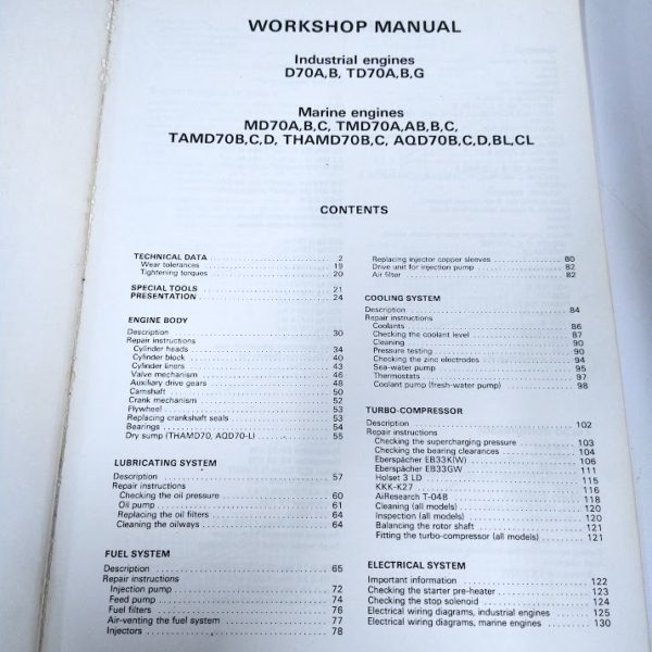 Volvo Penta 7773810, D70A D70B TD70G, Diesel Engine Shop Service Repair ...