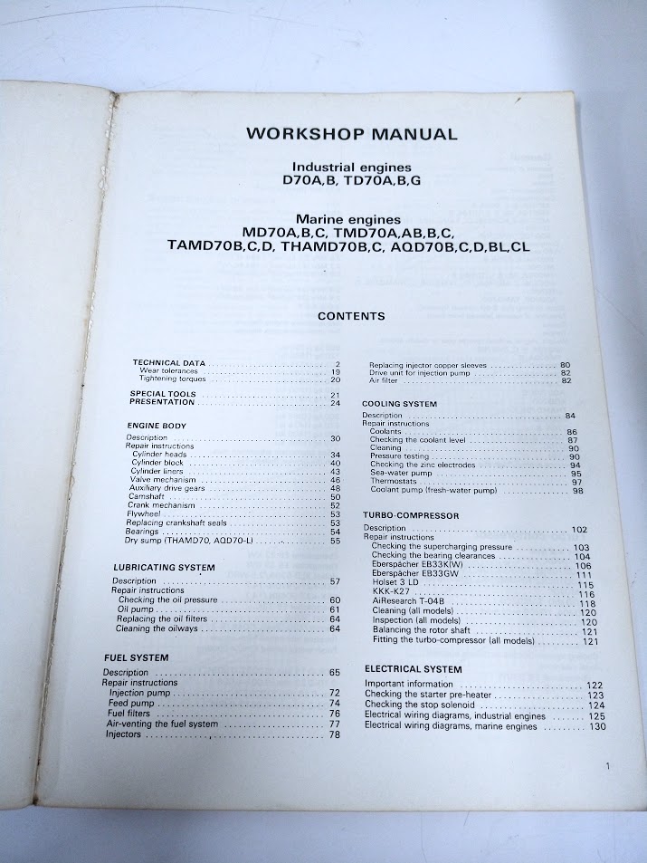 Volvo Penta 7773810, D70A D70B TD70G, Diesel Engine Shop Service Repair ...