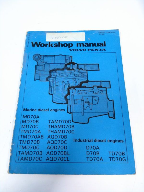 Volvo Penta 7773810, D70A D70B TD70G, Diesel Engine Shop Service Repair ...