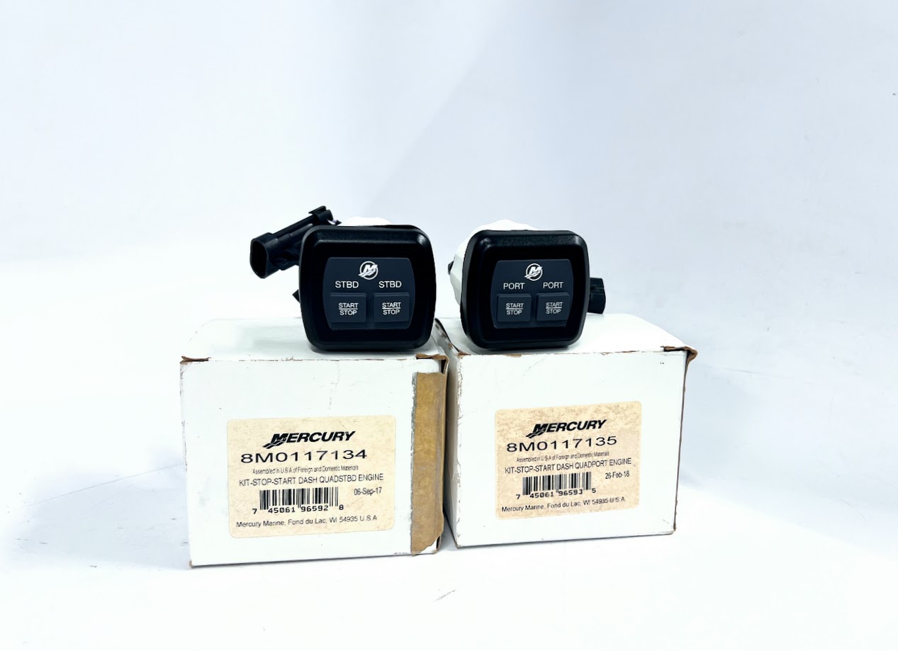 -NEW- Mercury 8M0117134 8M0117135, Port & Starboard, Start & Stop ...