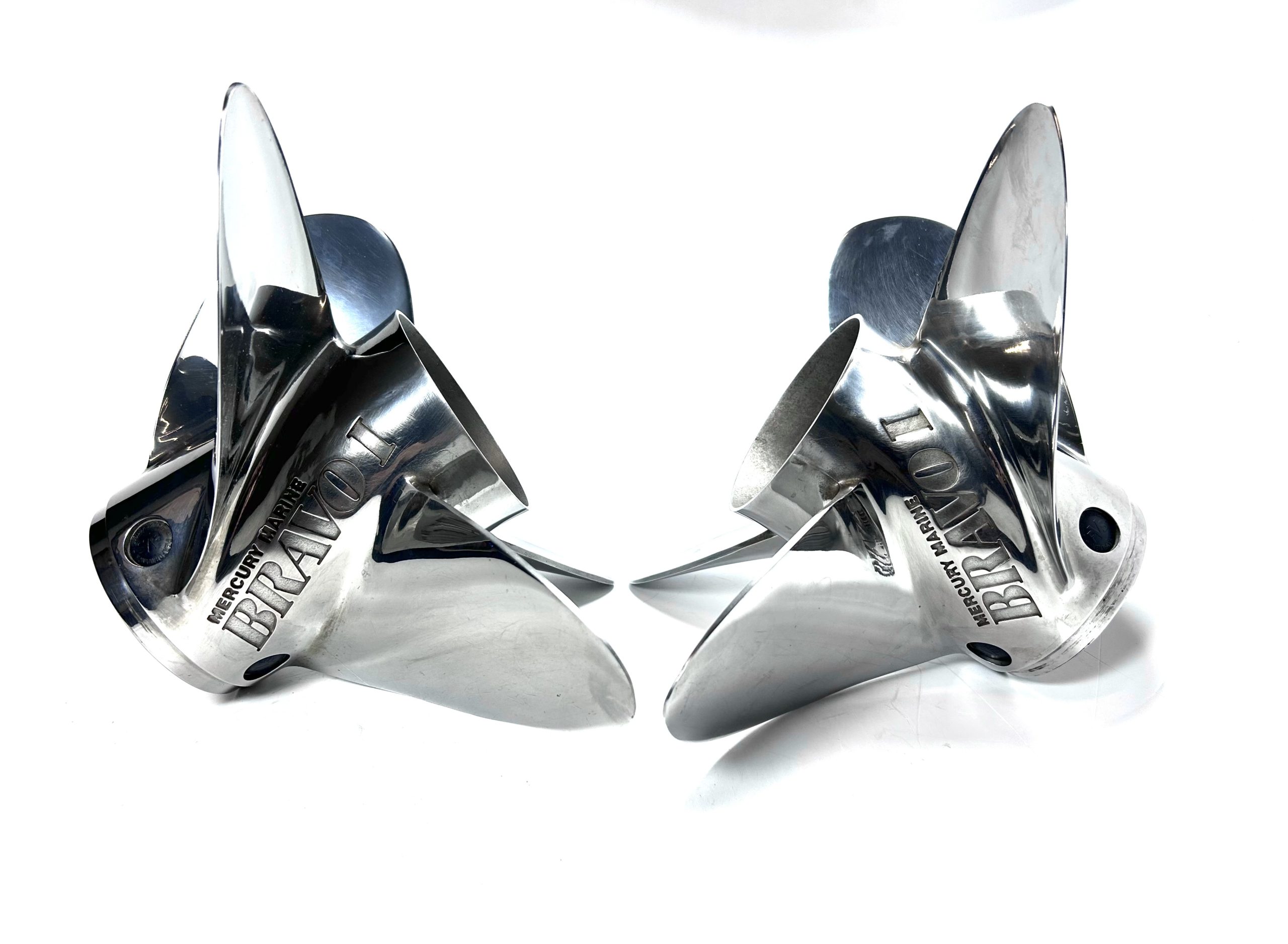 -NEW- Mercury 3 x 15.25 x 25P , Bravo 1 FS Propeller Pair - LH + RH ...