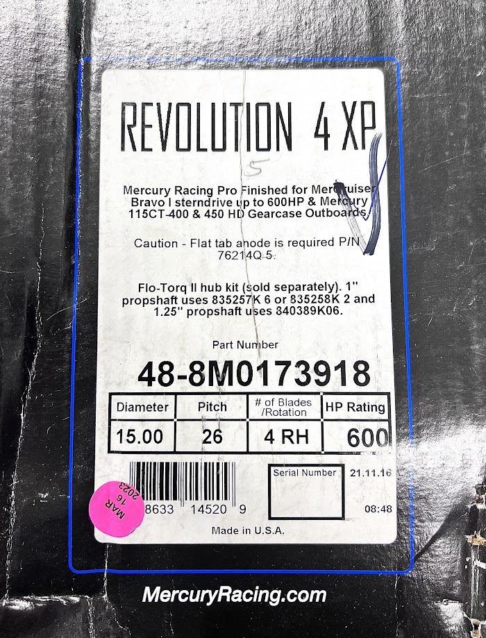 -NEW- Mercury Rev 4 XP, 4 x 15 x 26P-RH, Revolution 4 XP Pro Finish SS ...