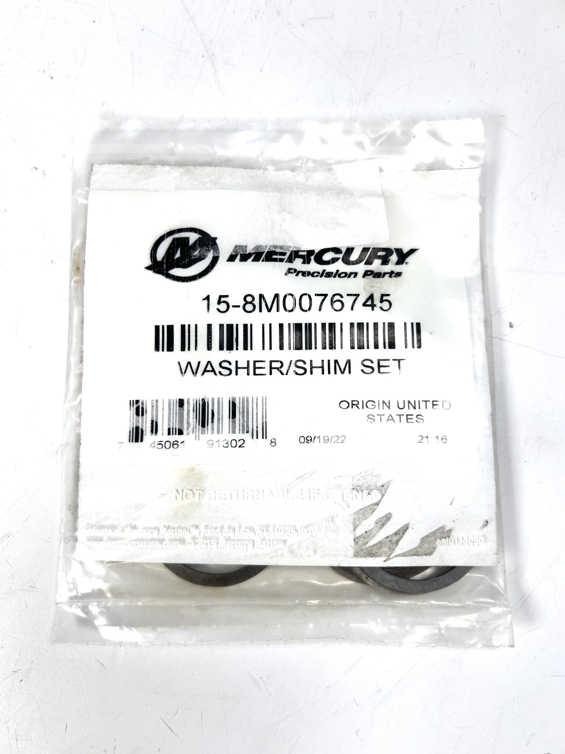 -NEW- Mercury Marine 15-8M0076745, Washer / Shim Set , OEM - Max Marine ...
