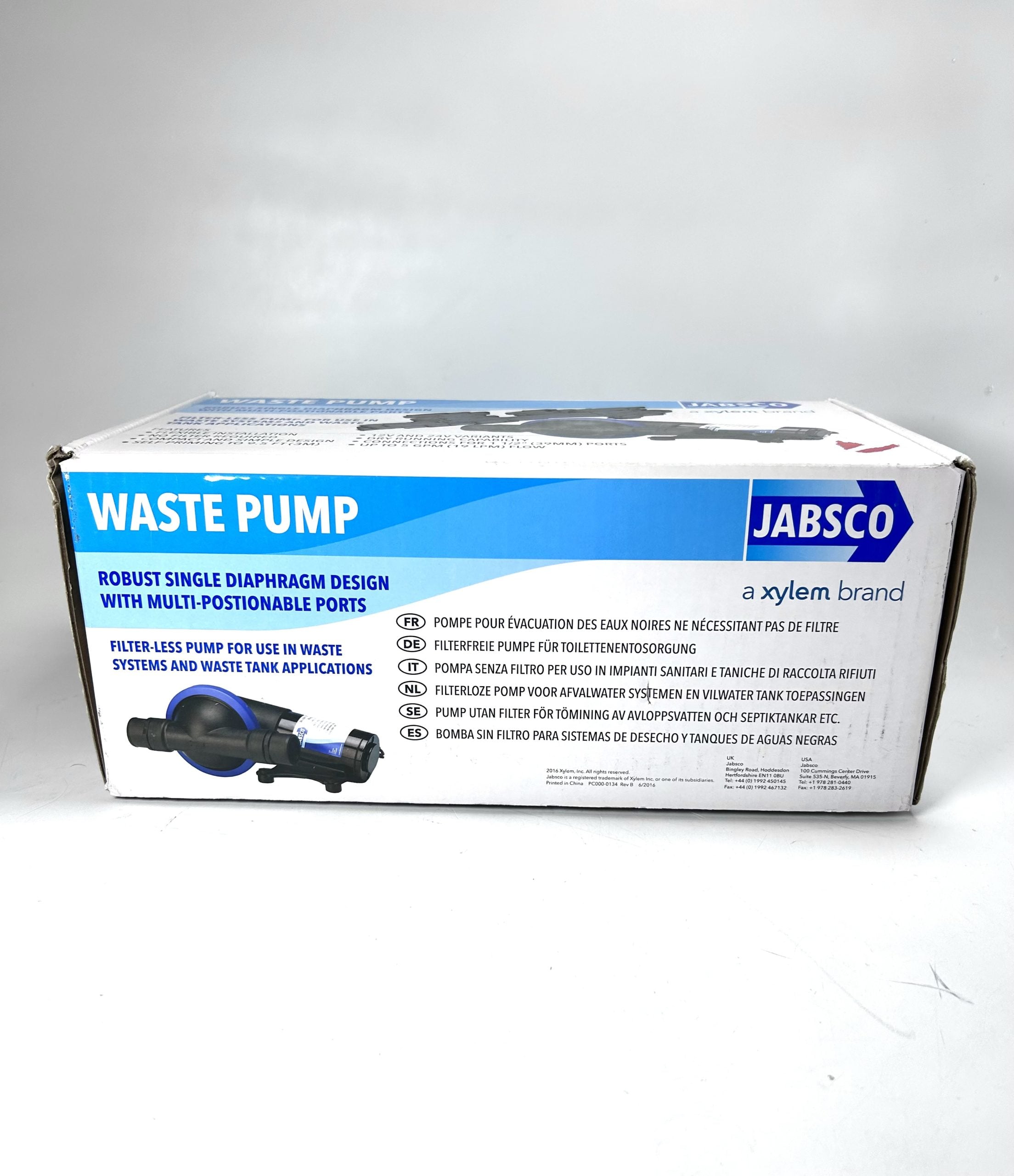 Jabsco 50890-1000, Marine Filter Less Waste Pump 5GPM 12V/24V ...