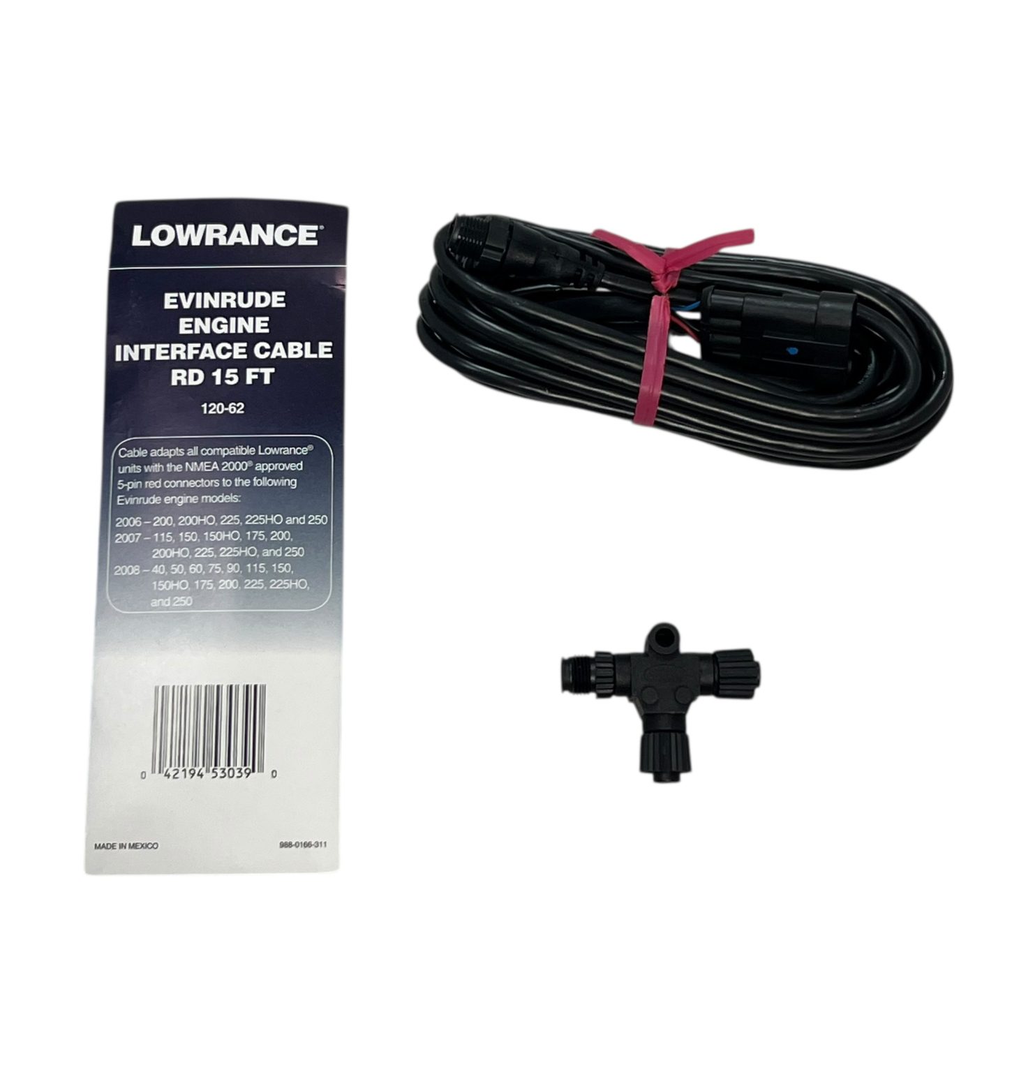 Lowrance 120-62, Evinrude Engine Interface Cable RD 15FT, NEW, OEM ...