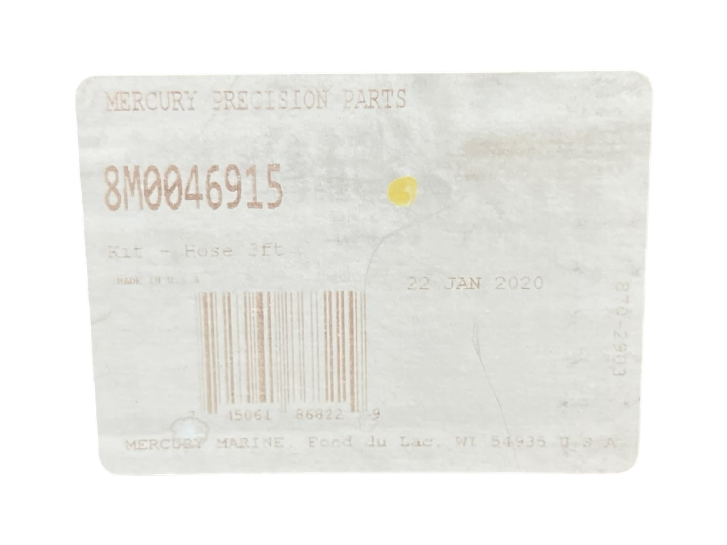 Mercury 8M0046915, Hydraulic Hose Kit, (2) 3FT Hoses, NEW, OEM - Max ...