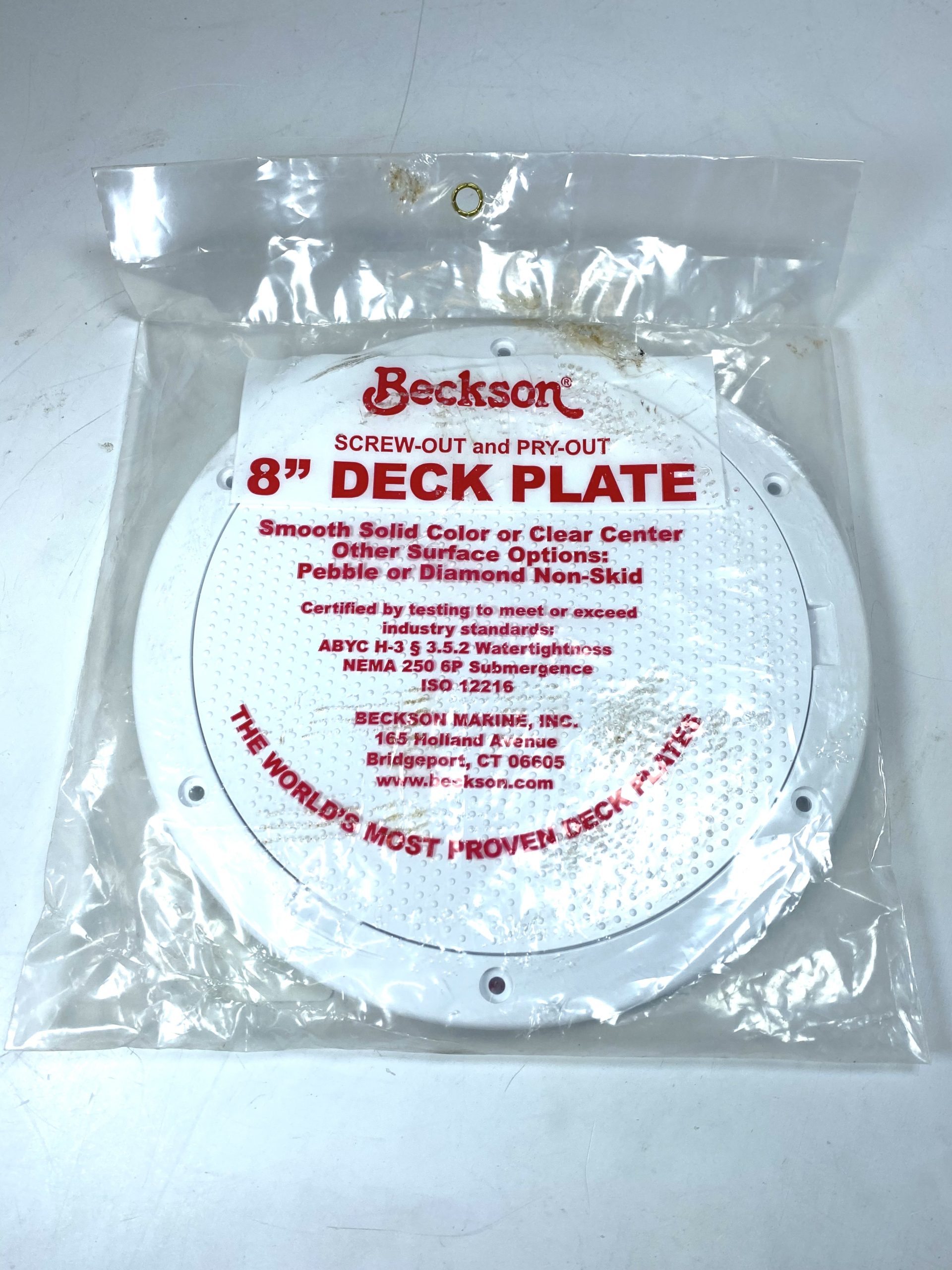 -NEW- Beckson DP83-W, Screw Out & Pry Out Deck plate 8'' - Max Marine ...