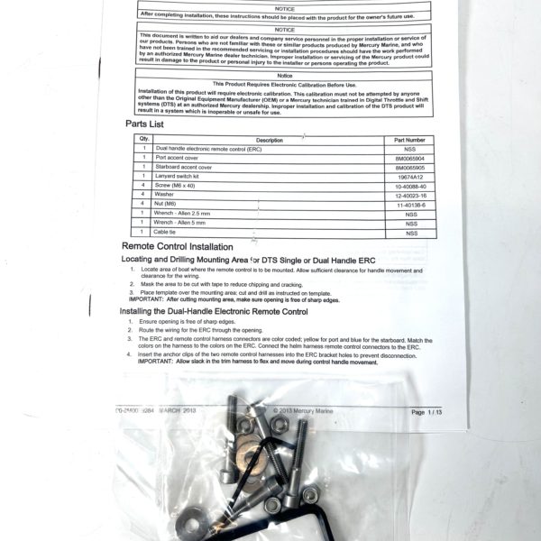 Mercury 8M0096752, Triple Electronic Engine Control With Trim -NEW- OEM ...