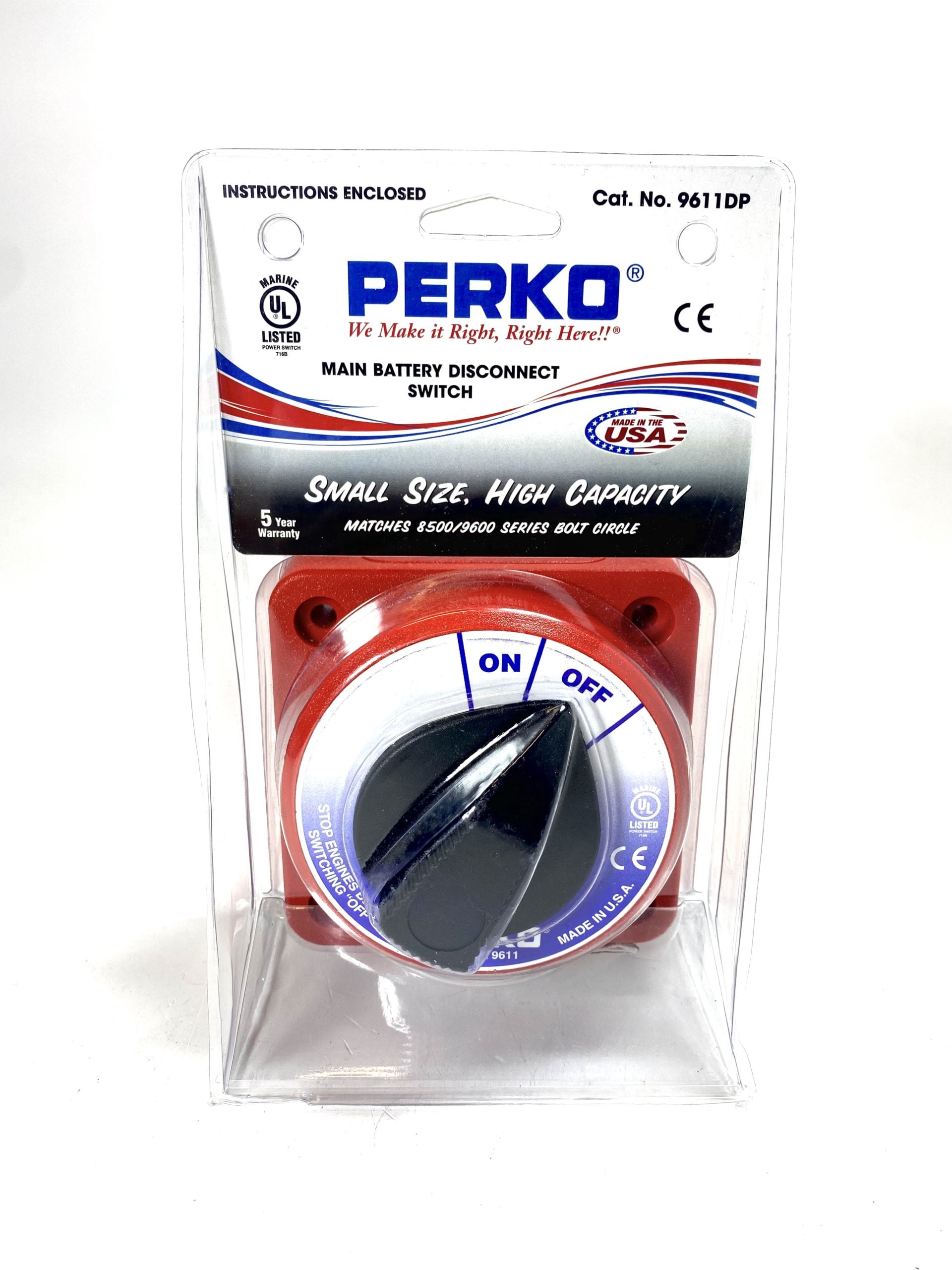 -NEW- Perko 9611DP, Main Battery On/Off Disconnect Switch 6 to 50 Volts ...